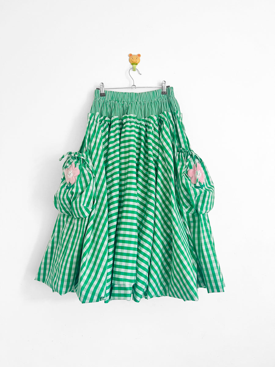 20% OFF Happy bunny green gingham bubble maxi skirt – Yoyo The Ricecorpse